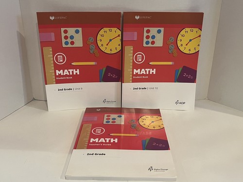 Lifepac Alpha Omega 2nd Grade Math Workbooks Units 9 & 10 Teachers ...