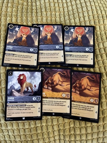 Disney Lorcana Simba - The First Chapter-Rare Card Lot -6 Cards- Non ...