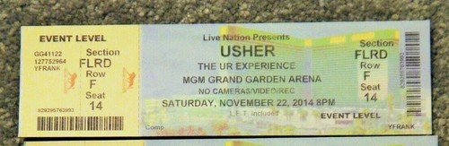USHER ORGINIAL CONCERT USED TICKET, MGM VEGAS NOV 22 2014 | eBay