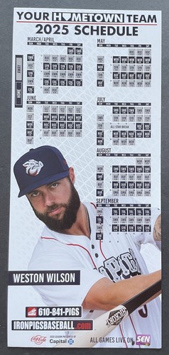 WESTON WILSON ~ 2025 Lehigh Valley IronPigs Postcard Schedule ...