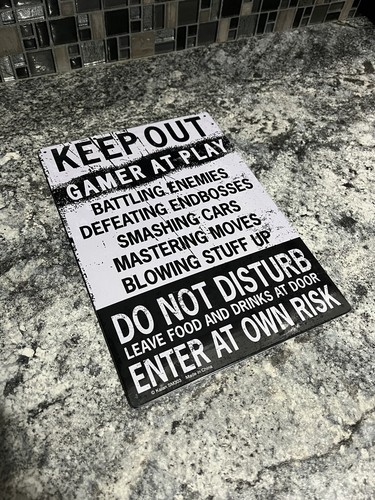 "Keep Out Gamer at Play" 8" x 12" Metal Tin Funny Bar Sign DO NOT ...