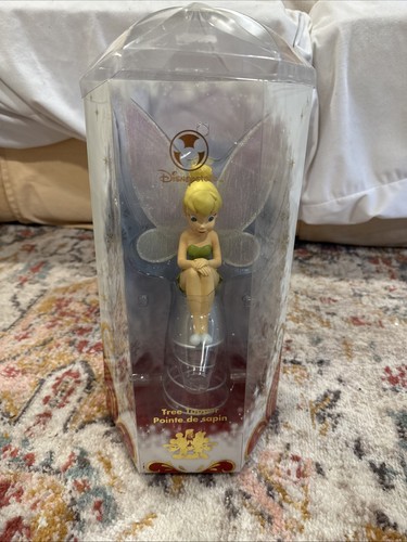 Tinker Bell Tree Topper Sitting on Thimble Disney Christmas 11" Read ...