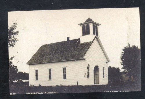 REAL PHOTO LIBERTY NEBRASKA CHRISTIAN CHURCH BUILDING NEBR. POSTCARD ...
