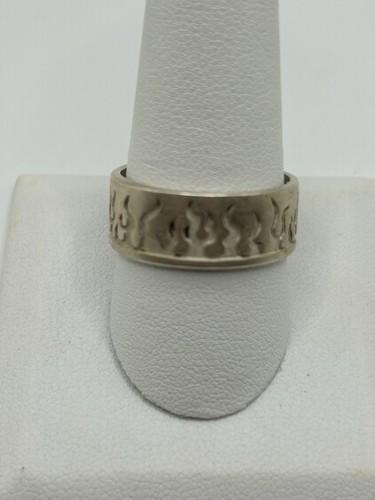 Vintage Sterling Silver 925 Men’s Flames Fire Band Ring Size 11 | eBay