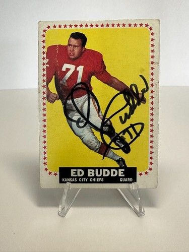 1964 Topps Ed Budde Signed RC Rookie Card Auto Autograph NFL Kansas ...