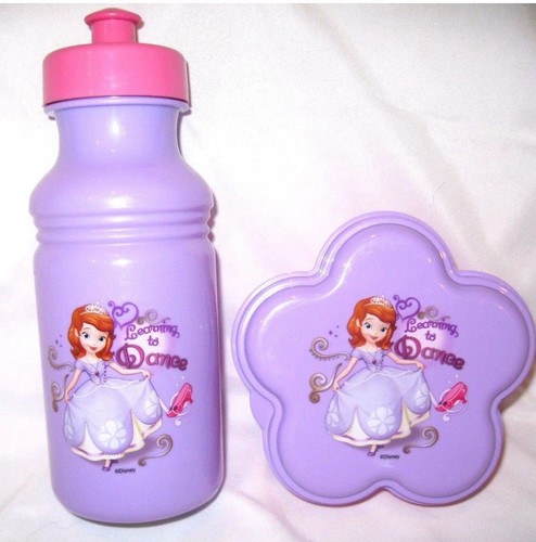 Disney Sofia The First Princess 2 Pc Mealtime Snack container+water ...