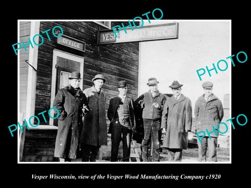 OLD LARGE HISTORIC PHOTO OF VESPER WISCONSIN VIEW OF THE VESPER WOOD CO ...