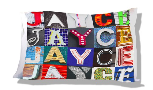 JAYCE Personalized Pillowcase featuring the name in photos of sign ...