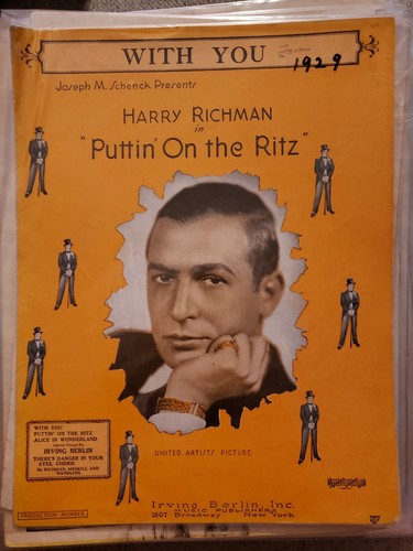 Vintage Sheet Music 1929 Puttin on Ritz Harry Richman Irving Berlin Joe ...