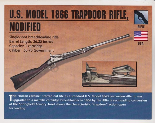 U.S. MODEL 1866 TRAPDOOR RIFLE MODIFIED Geronimo Indian Gun Firearms ...
