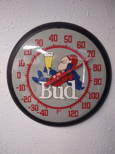 Bud Man, Budweiser Beer Wall Thermometer 13 Inch | eBay