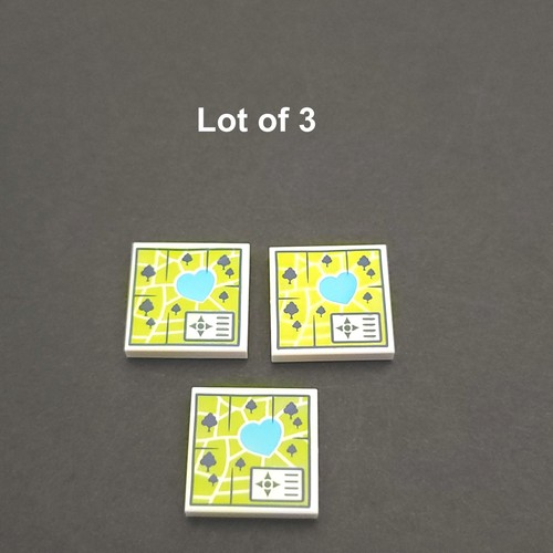Lego 2x2 Tile Map Pattern Heartlake Park White Lot of 3 | eBay