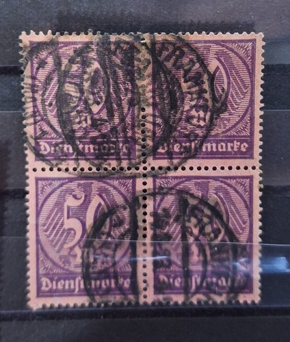 Deutsches Reich - Gov. Service stamps - 50m - block of 4 - used - 1922 ...