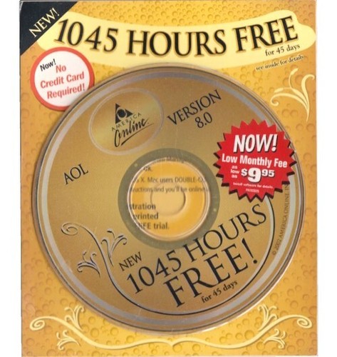 AOL America Online Version 8.0 1045 Hours Free for 45 Days unopened CD ...
