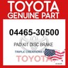 0446530500 Genuine Toyota PAD KIT, DISC BRAKE, FRONT 04465-30500 | eBay