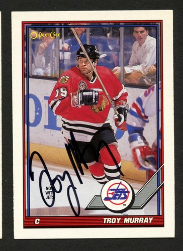 Troy Murray #87 signed autograph auto 1991-1992 O-Pee-Chee Hockey Card ...