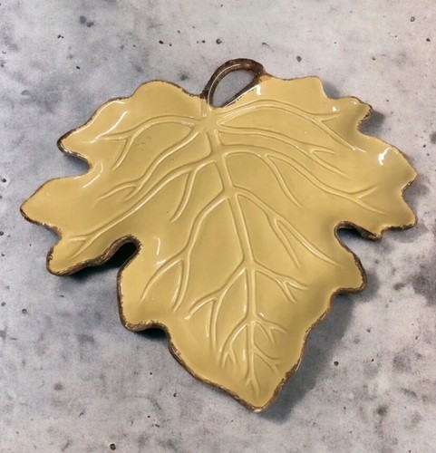 Large “LEAVES” Harvest Leaf Decorator Plater Fall Maple Leaf 12”Yellow ...