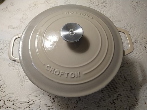 Crofton Enameled Cast Iron 6QT Taupe/Beige Dutch Oven/Stock Pot | eBay