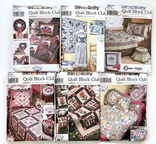 Lot of 6 Simplicity Quilt Block Club Patterns ~ Uncut ~ Shirley ...