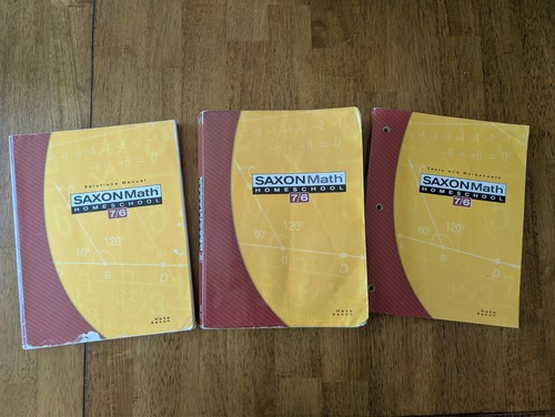 Saxon Math 7/6 Homeschool kit, w/ textbook, solutions manual, tests ...