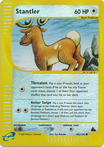 1x Stantler - 102/144 - Common - Reverse Holo NM-Mint Pokemon G2 ...