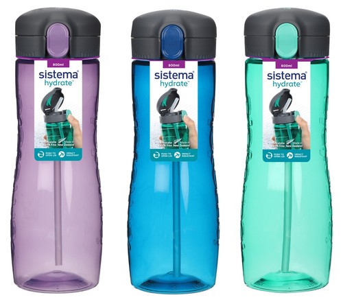 Sistema Quick Flip Straw Water Drink Juice Bottle School Office Work ...