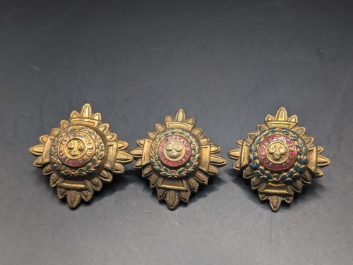 3 X Officers Rank Insignia Bath Stars Pips With Lugs. Antique British ...