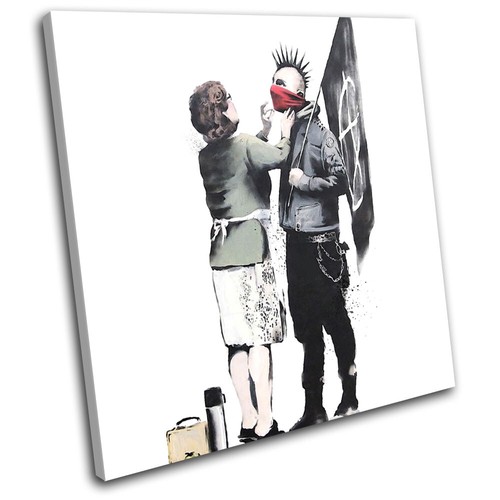 Punk and Mum Graffiti Banksy Painting SINGLE CANVAS WALL ART Picture ...