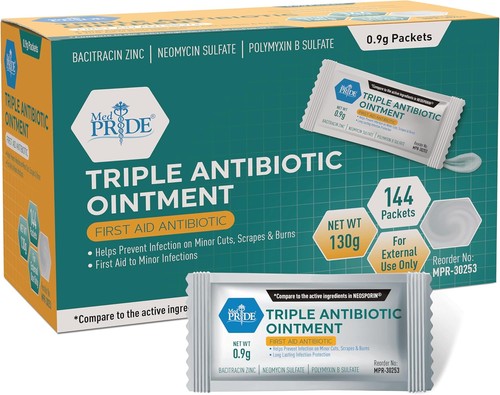 MED PRIDE Triple Antibiotic Ointment Packets Bulk 144 X 0.9g ...