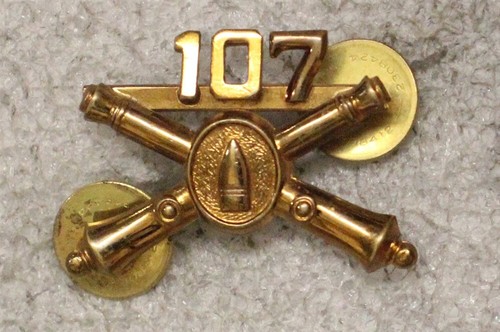 Army Officer's Collar Pin: 107th Coast Artillery Bn - WWII, c/b, GEMSCO ...