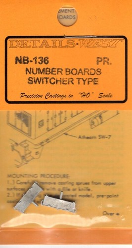 HO Scale Details West NB-136 Number Boards Switcher Type | eBay