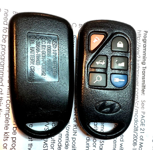 FREE PROGRAMMING 0056-ADU10 HYUNDAI 6 BUTTON REMOTE START car KEY FOB ...