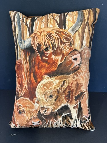 Scottish Highland Cow/Calf Pat Wiles Art print 12x16 Decorative Throw ...