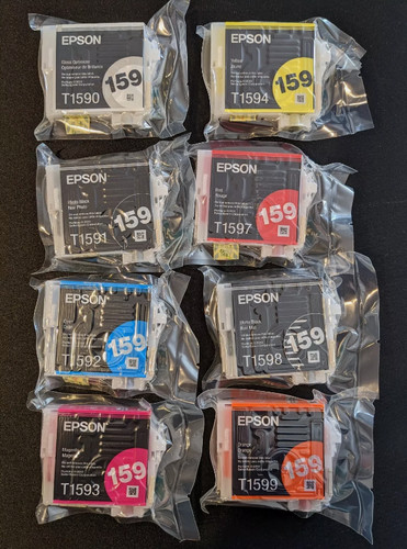 New Genuine Epson T159 UltraChrome Hi-Gloss 2 Ink Cartridges R2000 (Set ...