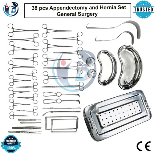 General Surgery Kit - 38 Pcs for Appendectomy & Hernia Repair-Premium ...