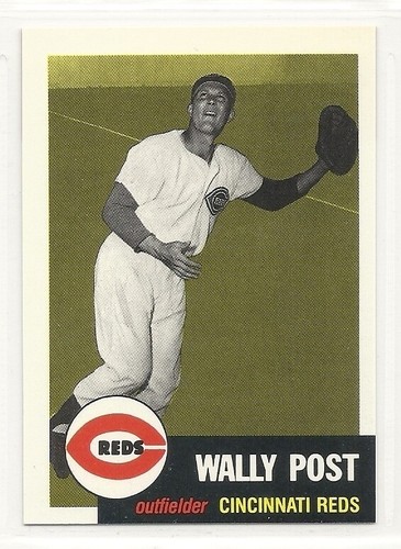 1991 Topps Archives 1953 Reprint - #294 - Wally Post - Cincinnati Reds ...