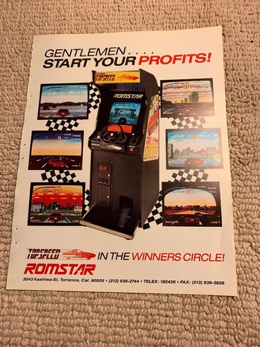 original 1987 11- 8.5'' Top Speed Romstar arcade video game AD FLYER | eBay
