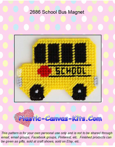 School Bus Magnet-Plastic Canvas Pattern or Kit | eBay
