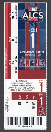 2009 ALCS ANGELS HOME GAME #1, SERIES #3, UNUSED TICKET | eBay