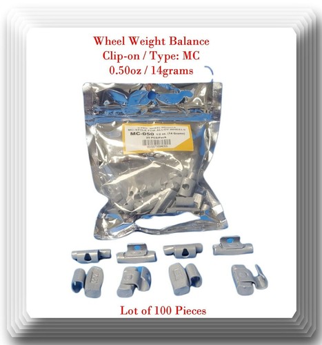 100 Pc CLIP-ON Wheel Weight Balance MC Type 0.50oz 1/2oz For All Type ...