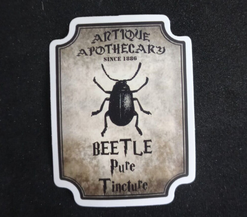 Antique Apothecary Beetle Pure Tincture Sticker 2 & 1/4 x 1 & 5/8" | eBay