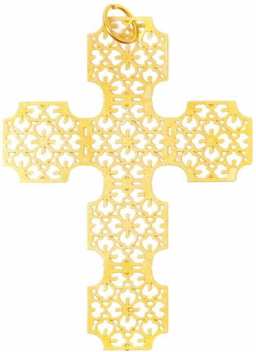 Cross Pendant Gold Filigree Christian Catholic Religious Jewelry 1.5 ...
