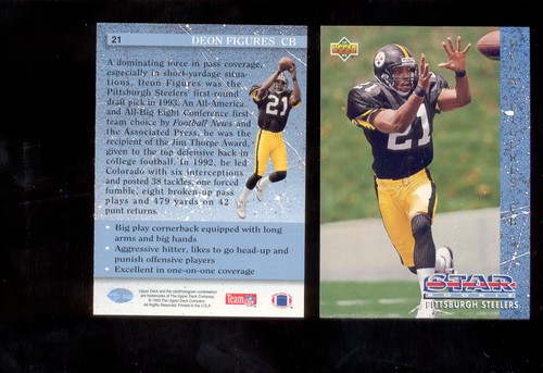 1993 UD Upper Deck DEON FIGURES Pittsburgh Steelers Rookie Card | eBay