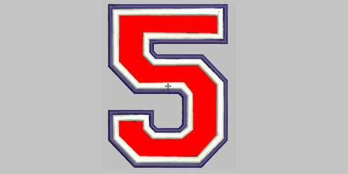 Number Embroidery Iron On Patch Badge, 3 X 4 two frames, number 5 | eBay