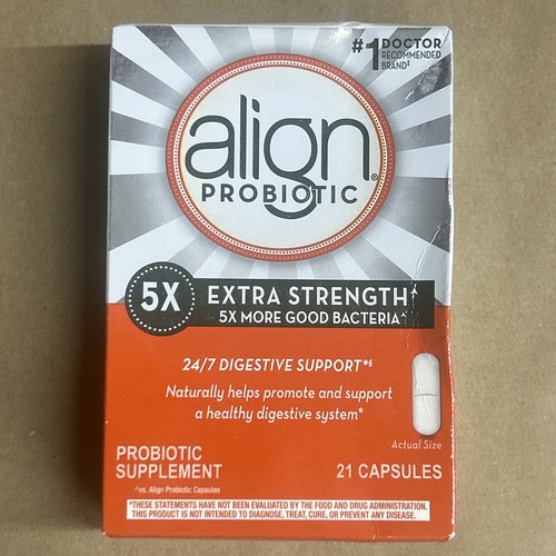 Align 5x Extra Strength Probiotic Supplement 21 Capsules Exp 11/2025 ...