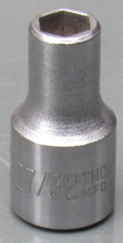 THORSEN TOOLS, 1/4" DRIVE SHALLOW CHROME SOCKET, 7/32" SAE, 6 POINT ...