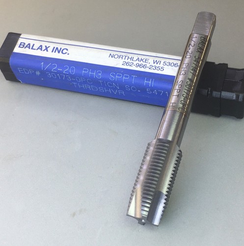 1pc BALAX Inc 1/2"-20 PH3 Spiral Point Plug Tap HSS TiCN SO 🎯Machinist ...
