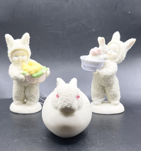 Lot Of 3 Department 56 Snowbabies “A Basket Of Joy/Love Easter Chicks ...