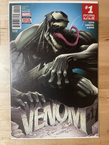 VENOM 1 GERARDO SANDOVAL 2ND PRINTING BLUE VARIANT MARVEL COMICS 2016 ...