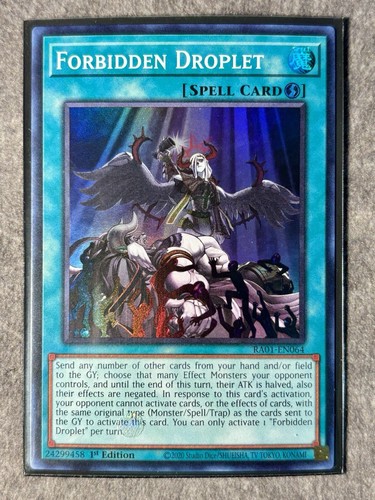 Yugioh! Forbidden Droplet - RA01-EN064 - Super Rare - 1st Edition Near ...